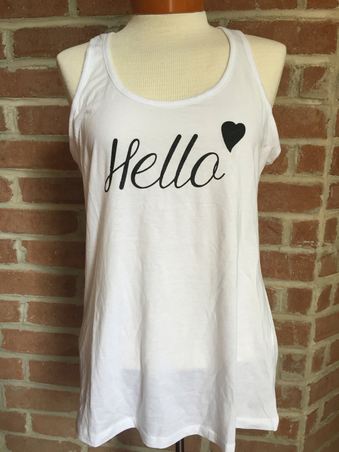 Womens Racerback hello Tank Top. - Etsy