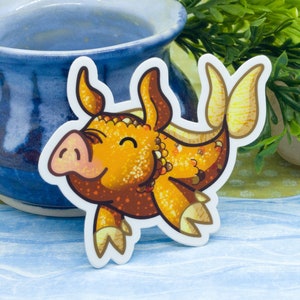 Aqua Pig Vinyl Sticker, Goldfish and Pig Hybrid Animal, Cute Pig - Etsy