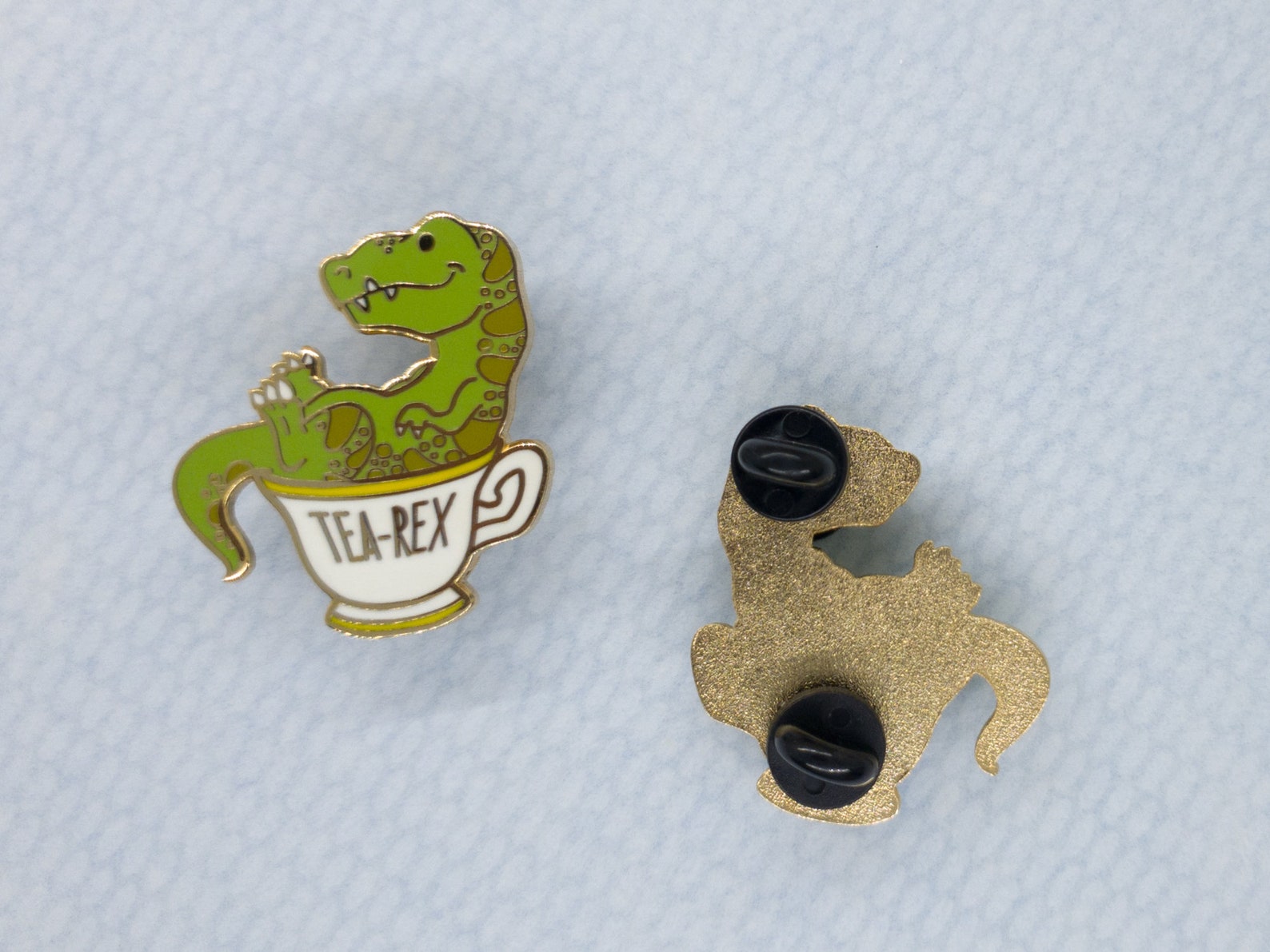 Tea Rex Hard Enamel Pin Funny Dinosaur Pun Metal Pin - Etsy