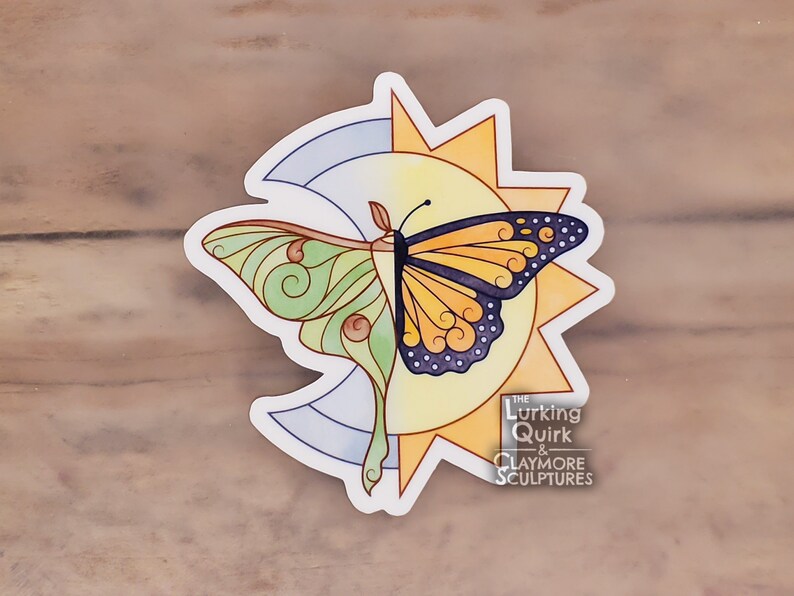Sun and Moon Luna Monarch Vinyl Sticker - Etsy
