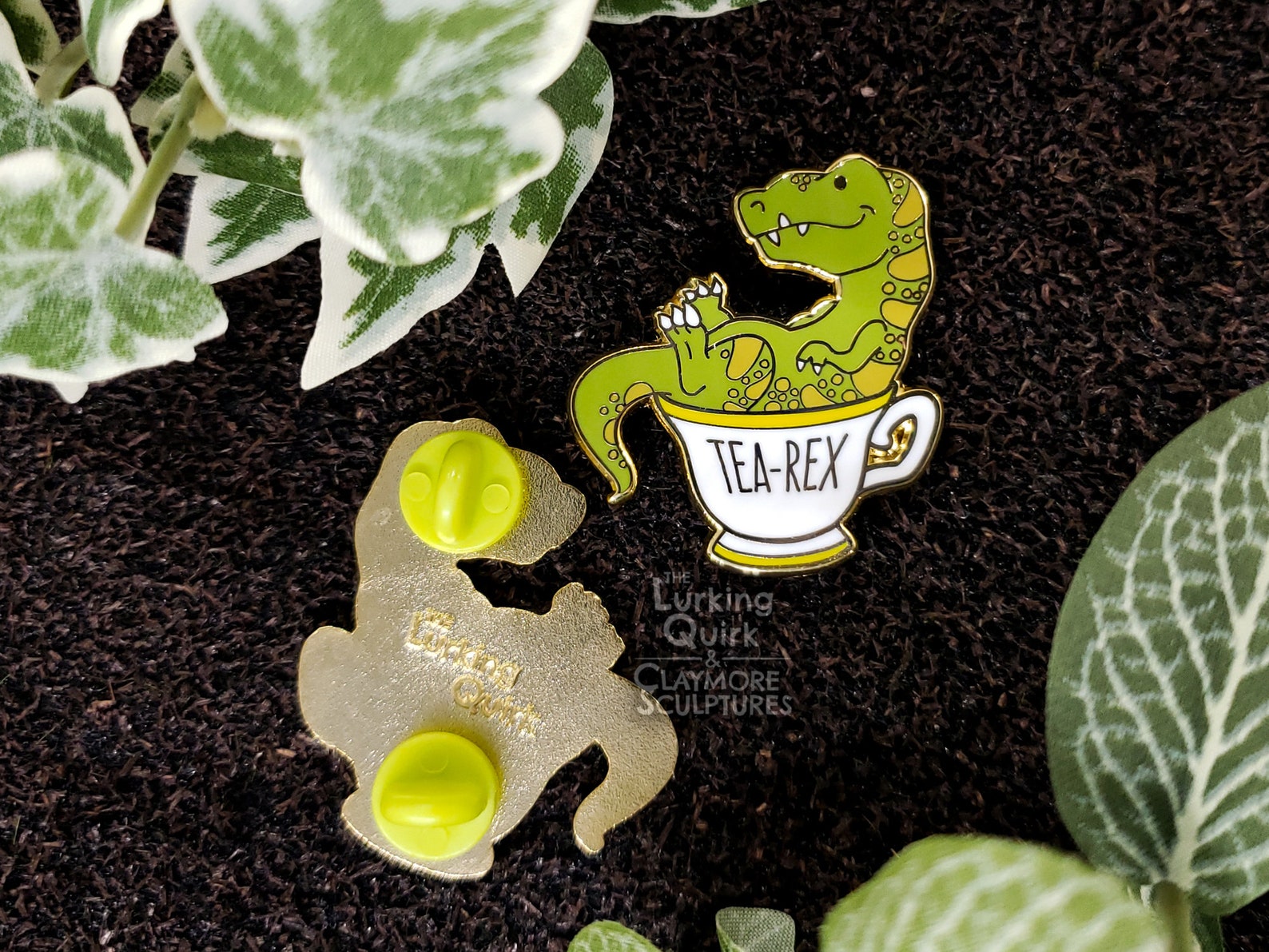 Tea Rex Hard Enamel Pin, Funny Dinosaur Pun Metal Pin - Etsy