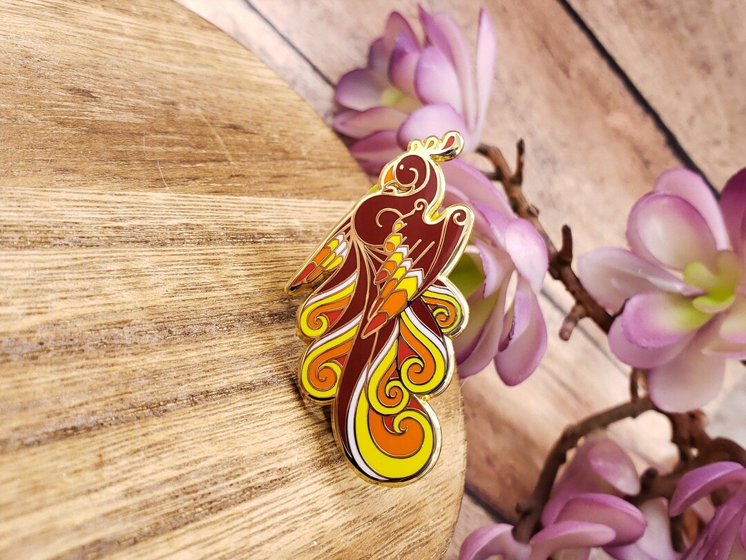 Phoenix Hard Enamel Pin 1.75 Inches - Etsy