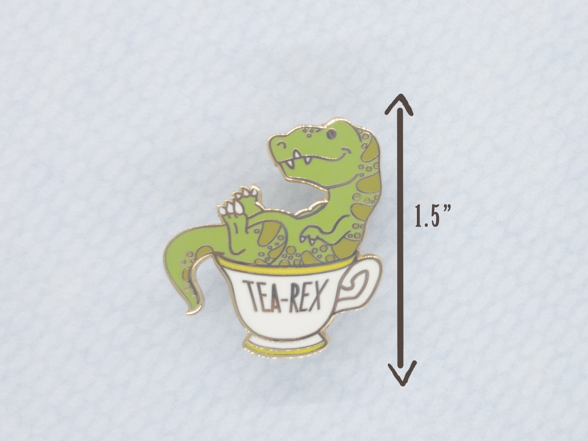 Tea Rex Hard Enamel Pin Funny Dinosaur Pun Metal Pin - Etsy