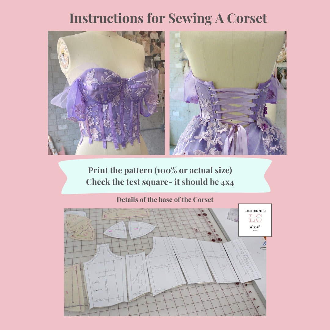Corset Patterncorset Tutorialdigital Patternpdf Patternsize0-20cups ...