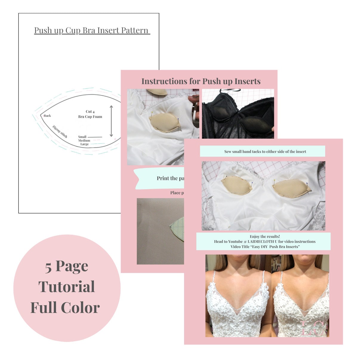 Push up Bra Insert Pattern|bra Inserts|push up Bra|bra Cups|bra Pads - Etsy