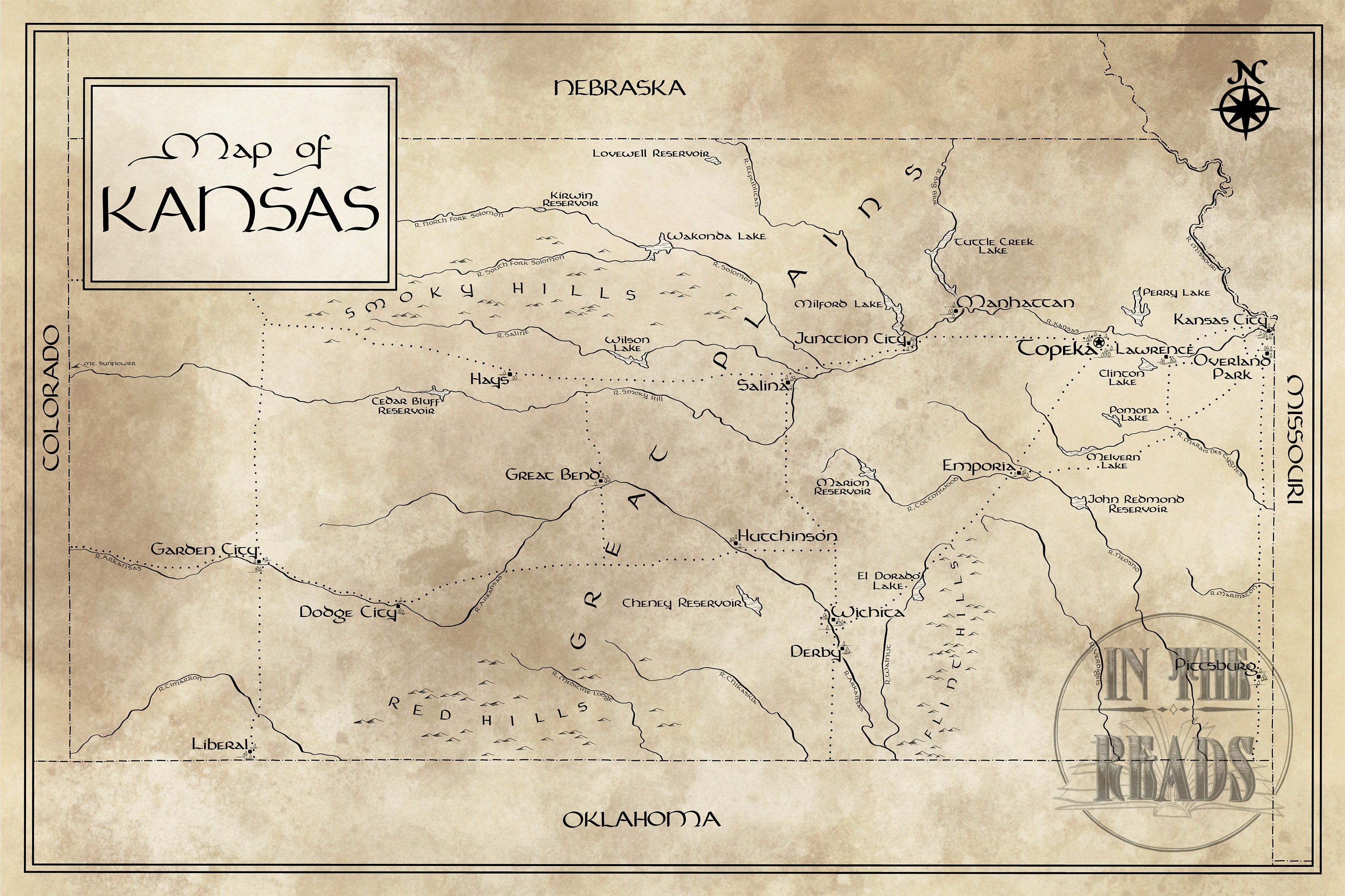 Mapa De Kansas Y Colorado