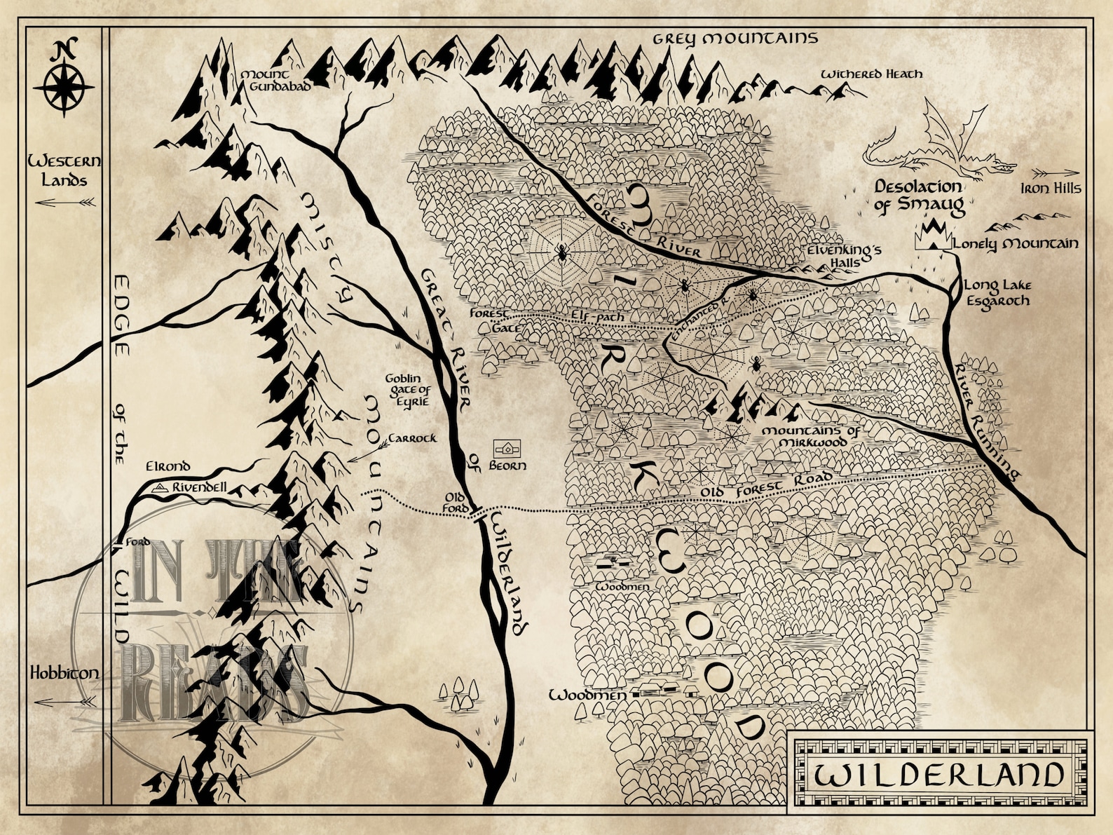 Fantasy Map of Mirkwood / Free US Shipping - Etsy
