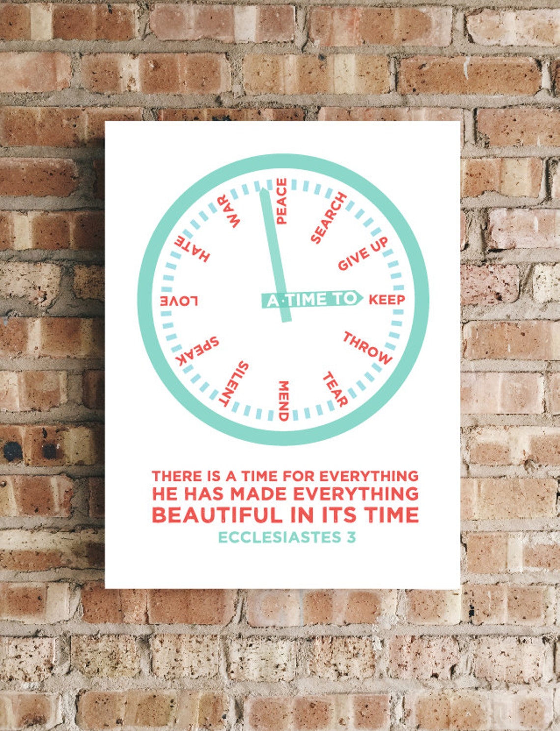 A Time for Everything - Ecclesiastes 3 Bible Verse Wall Art Scripture ...