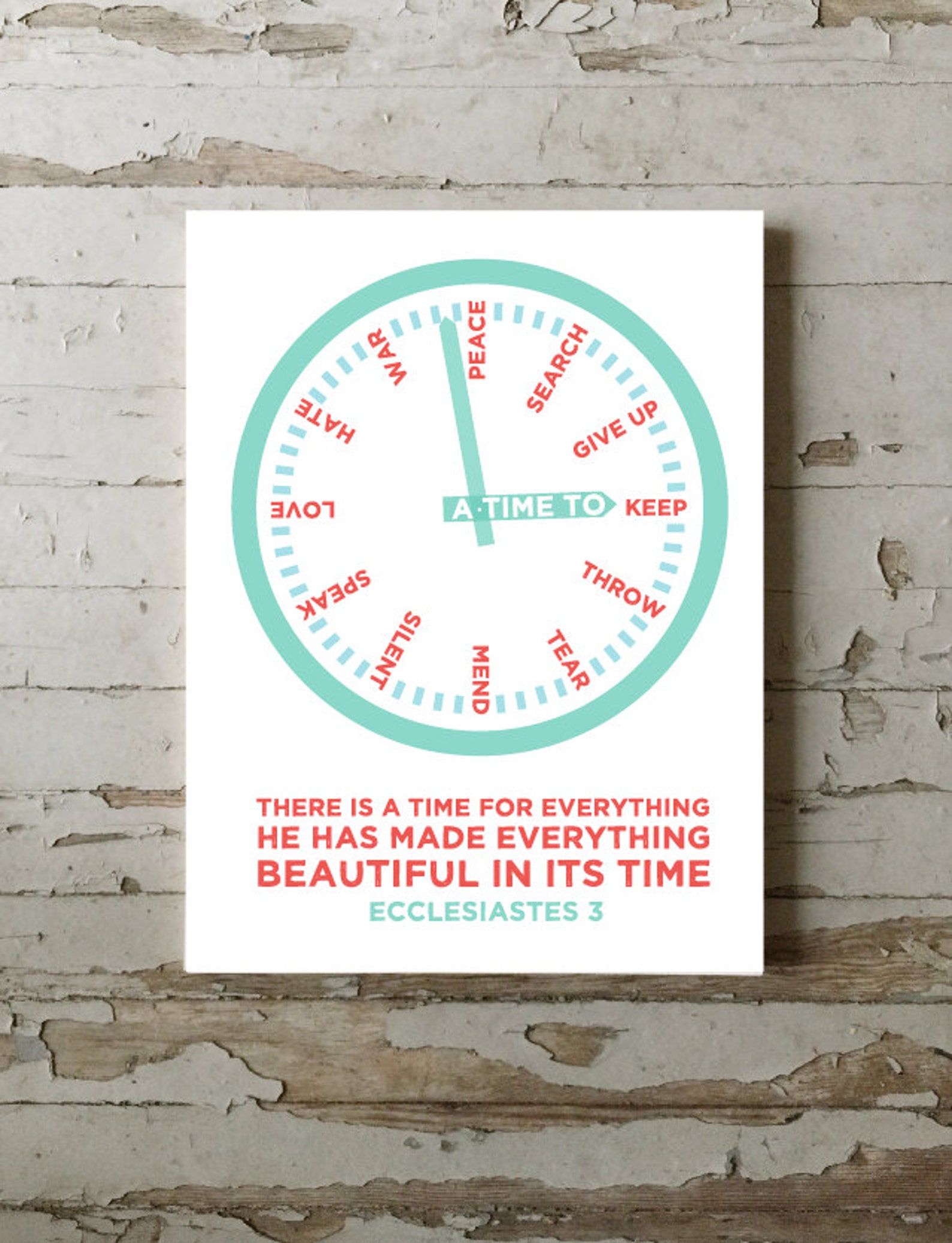 A Time for Everything - Ecclesiastes 3 Bible Verse Wall Art Scripture ...