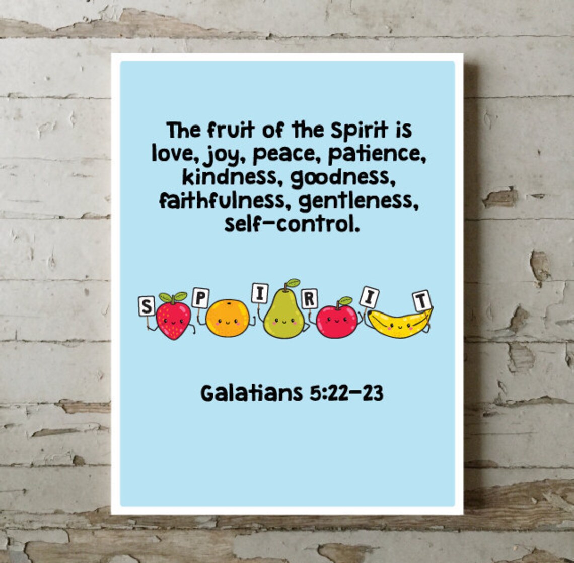Fruit of the Spirit - Galatians 5:22-23 Bible Verse Wall Art Scripture ...