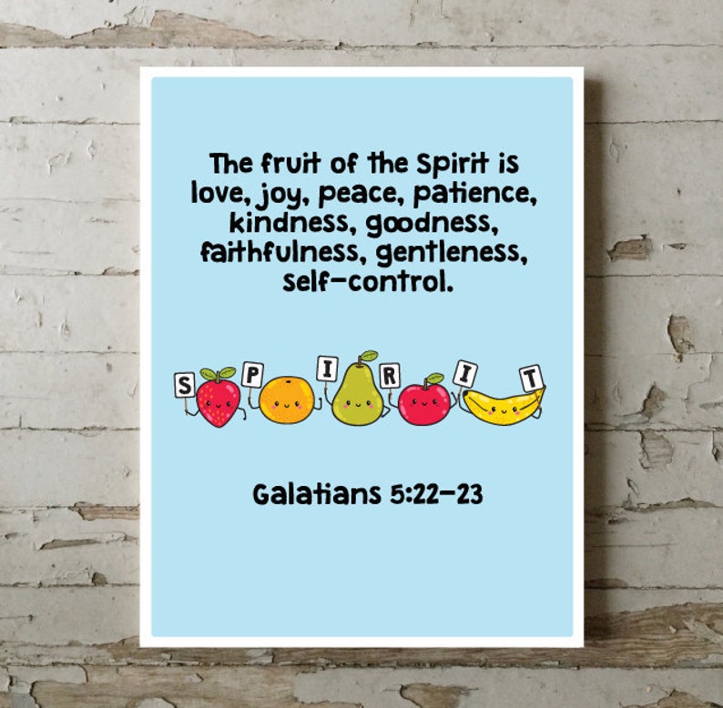 Fruit of the Spirit - Galatians 5:22-23 Bible Verse Wall Art Scripture ...