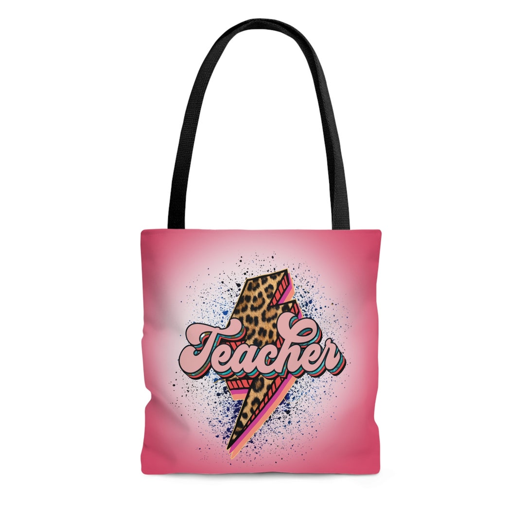 Leopard Lightening Bolt Teacher With Faux Bleach Spot Tote Bag (AOP) - Etsy