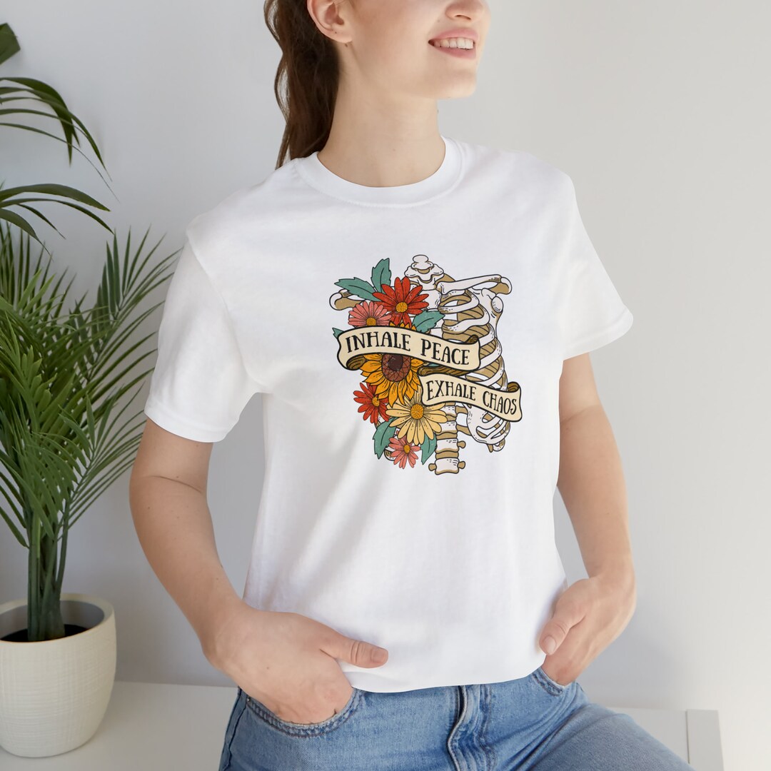 Inhale Peace Exhale Chaos Tee, Unisex Jersey T-shirt, Meditation Shirt ...
