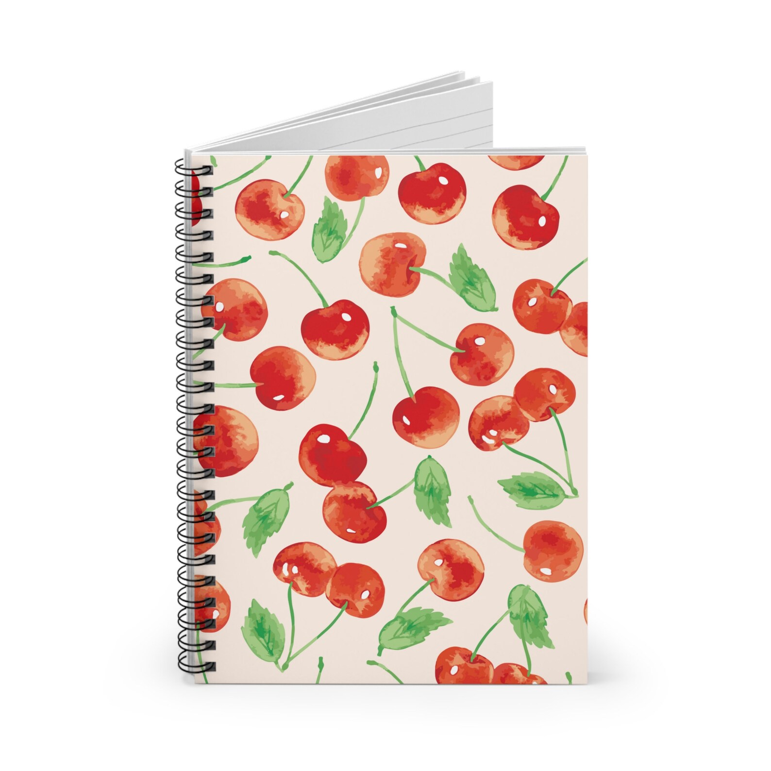 Cherry Print Spiral Notebook - Ruled Line - Etsy