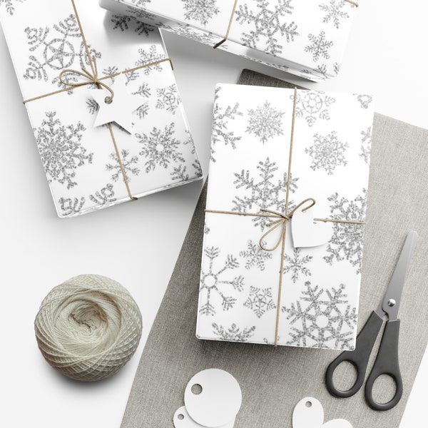 Silver Glitter Wrapping Paper - Etsy
