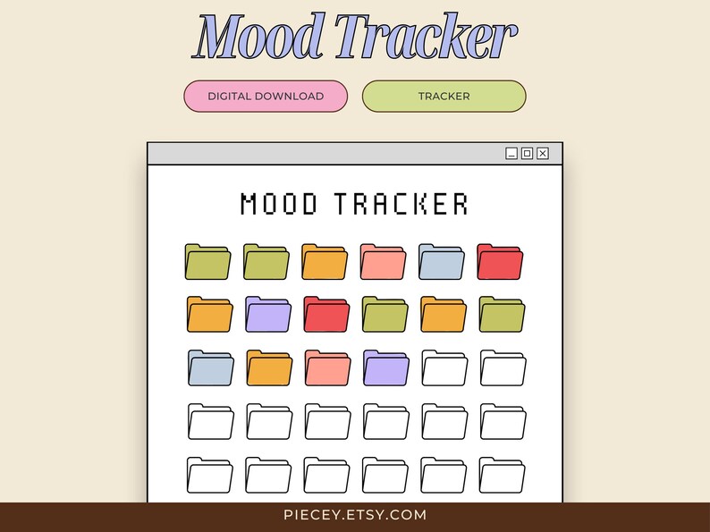Printable Computer Folder Mood Tracker (digital Download) - Etsy