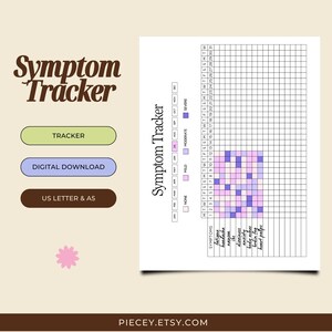 Monthly Symptom Tracker Log Printable, Symptom Frequency Tracker ...