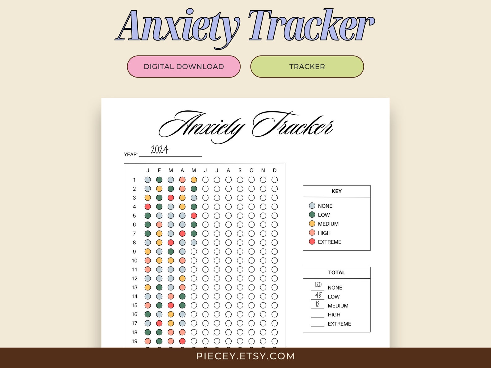 Anxiety Tracker Printable Habit Tracker Anxiety Journal Anxiety ...