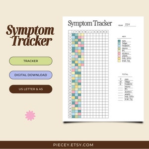 Symptom Tracker Log Printable, Symptom Frequency Tracker, Symptom Log ...