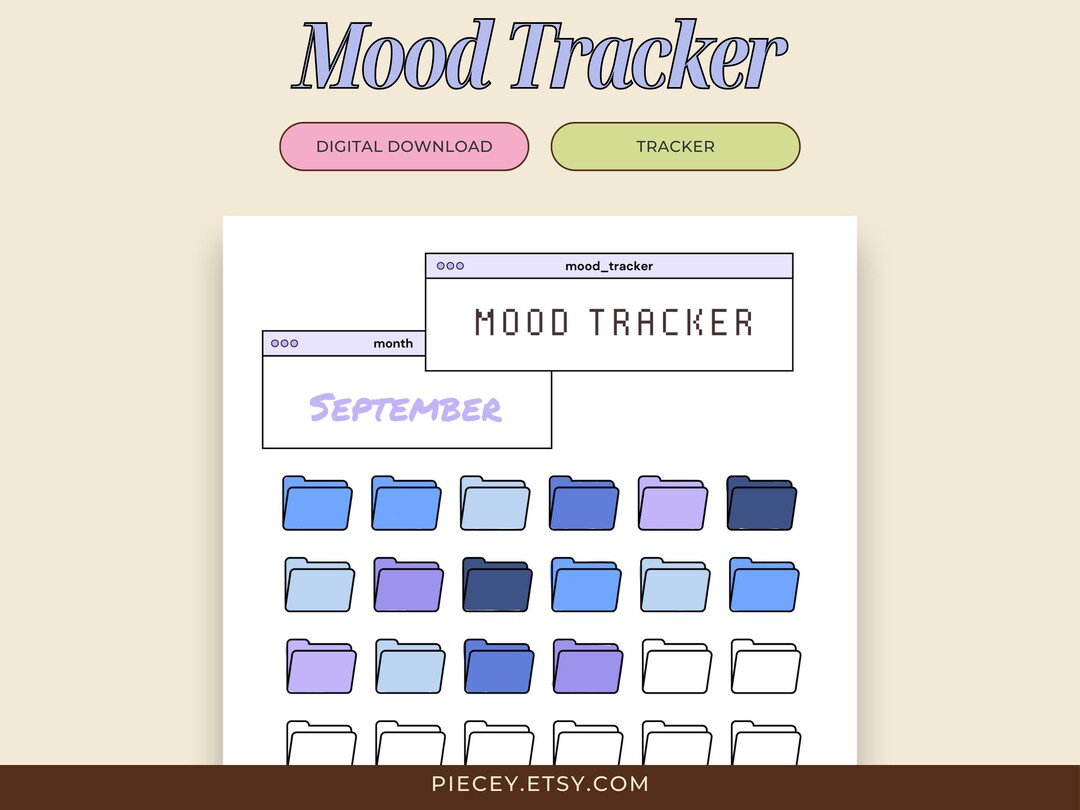 Printable Mood Tracker, Computer Folder Design (digital Download) - Etsy