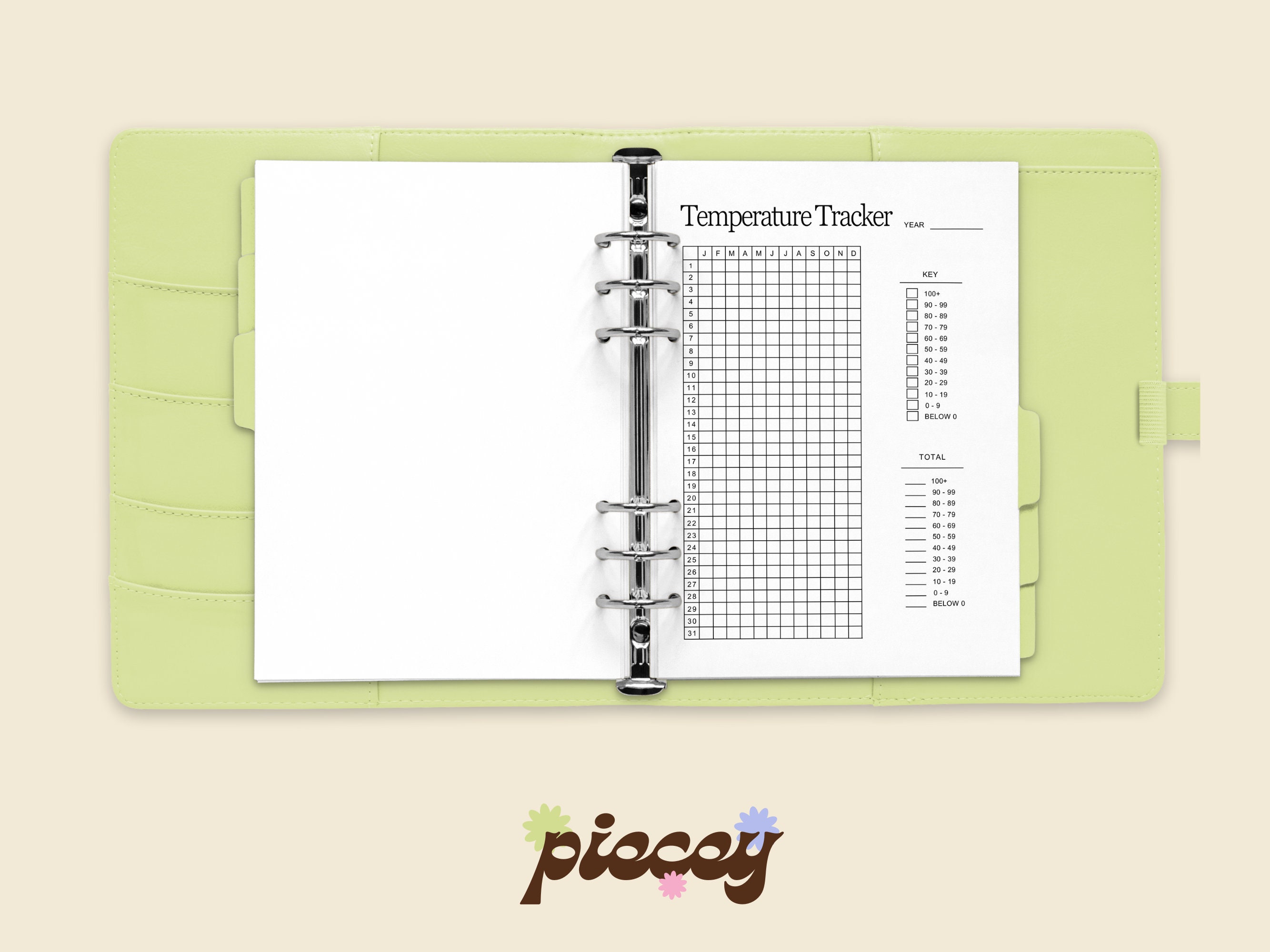 Temperature Tracker Printable Temperature Log Printable Heat Journal ...