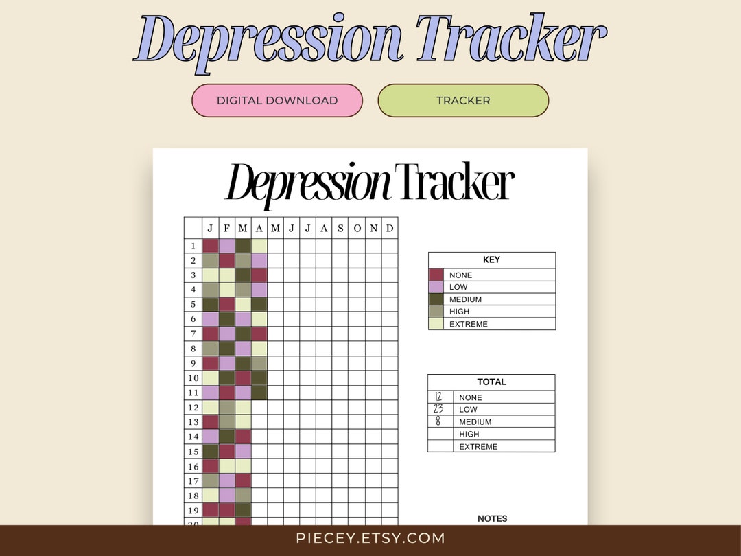 Depression Log Tracker Printable Depression Worksheet Depression ...
