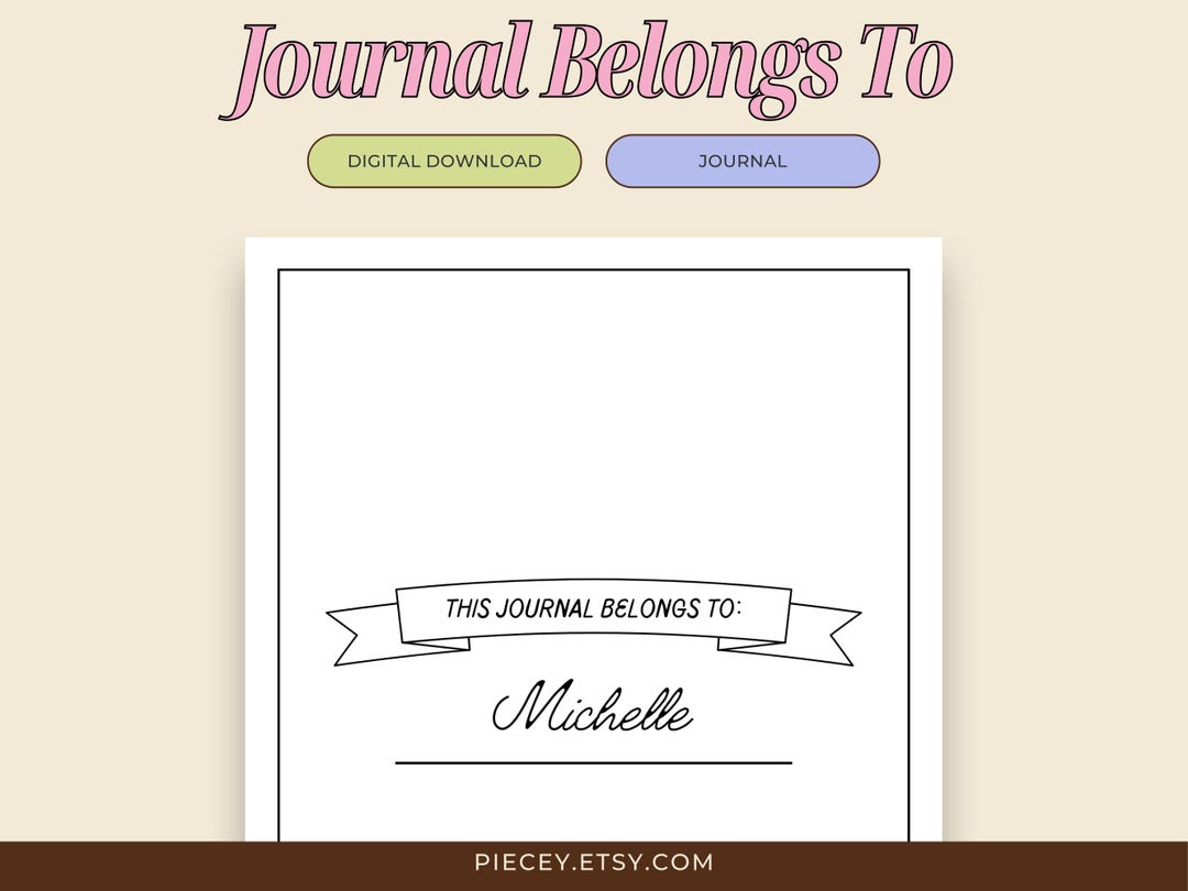 This Journal Belongs to Printable Journal Page Journal Cover Page ...