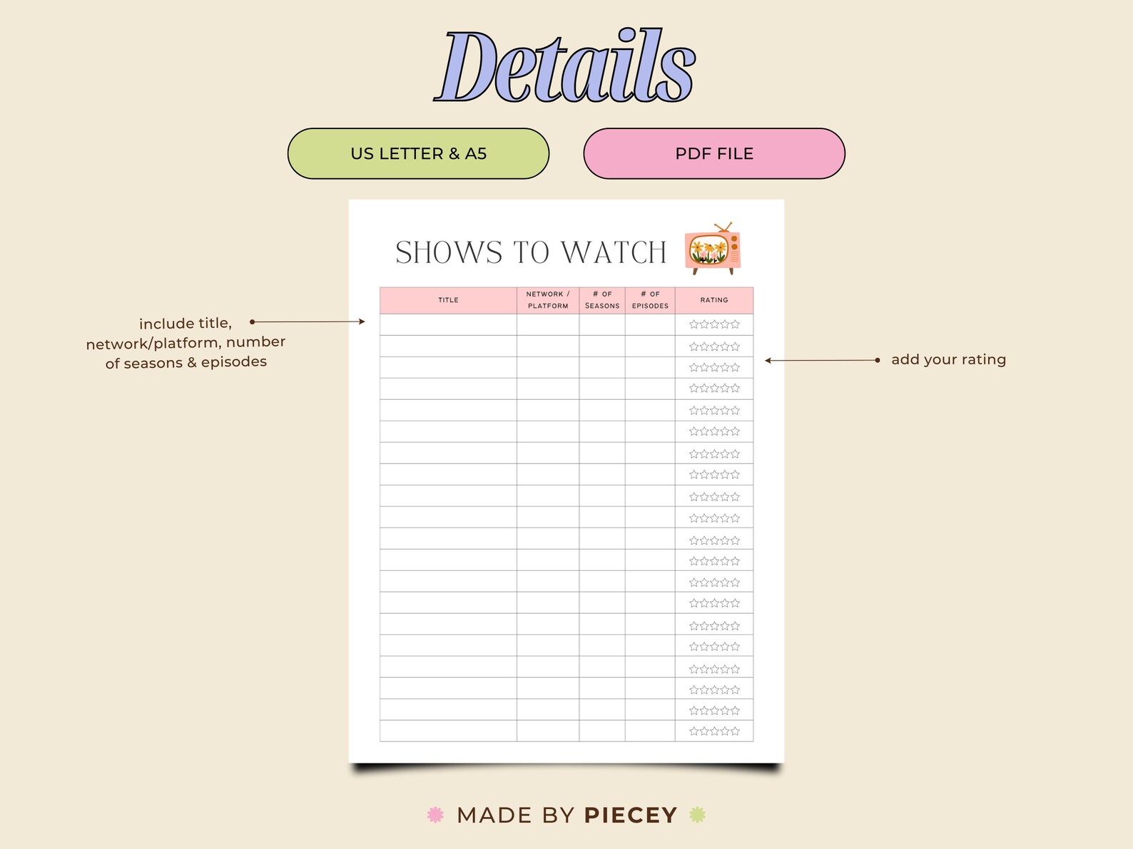 TV Shows to Watch Printable TV Show List TV Series to Watch Season ...