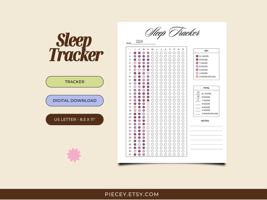 Sleep Tracker Printable Sleep Frequency Tracker Sleep Log Tracker for ...