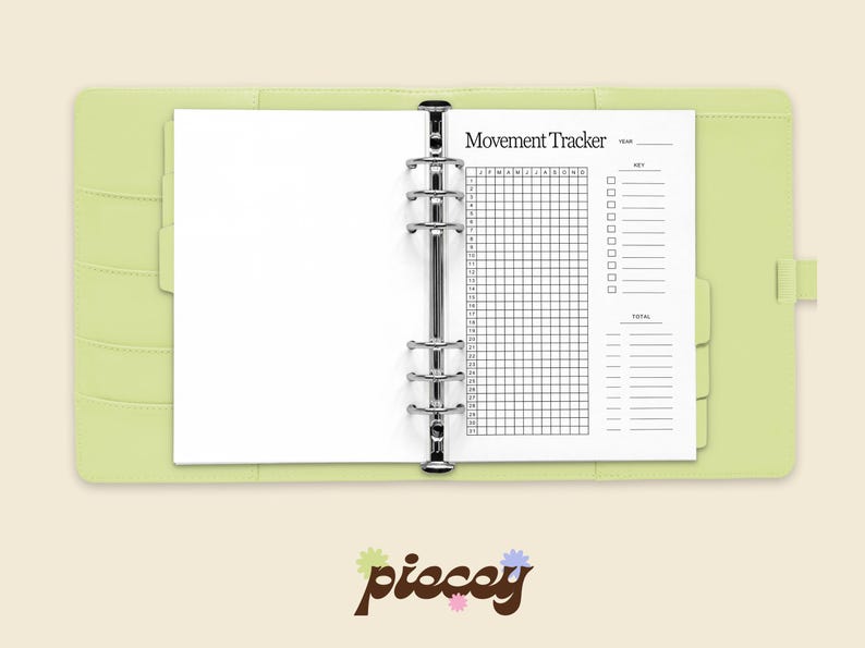Movement Tracker Yearly Printable Exercise Tracker Workout Tracker ...