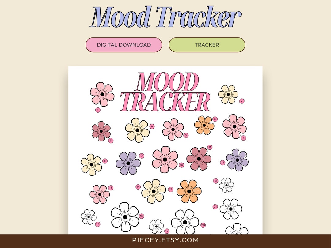 Mood Tracker Printable Flower Mood Tracker Printable Monthly Mood ...