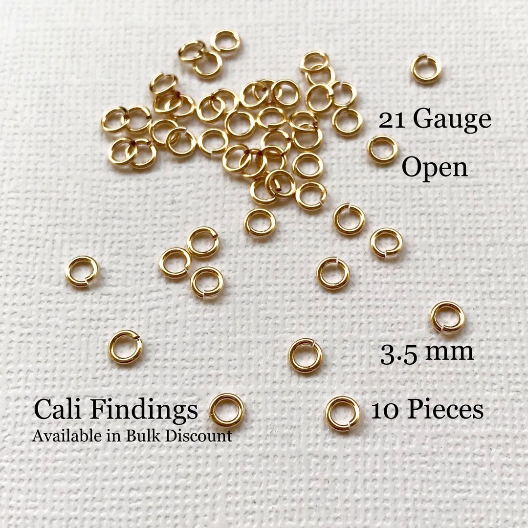 10 Pieces 14K Gold Filled Jump Rings, Size 3.5 Mm 21 Gauge, Bulk Gold ...