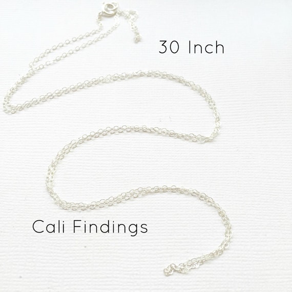 Sterling Silver 30 Finished Flat Cable Chain Necklace - Etsy