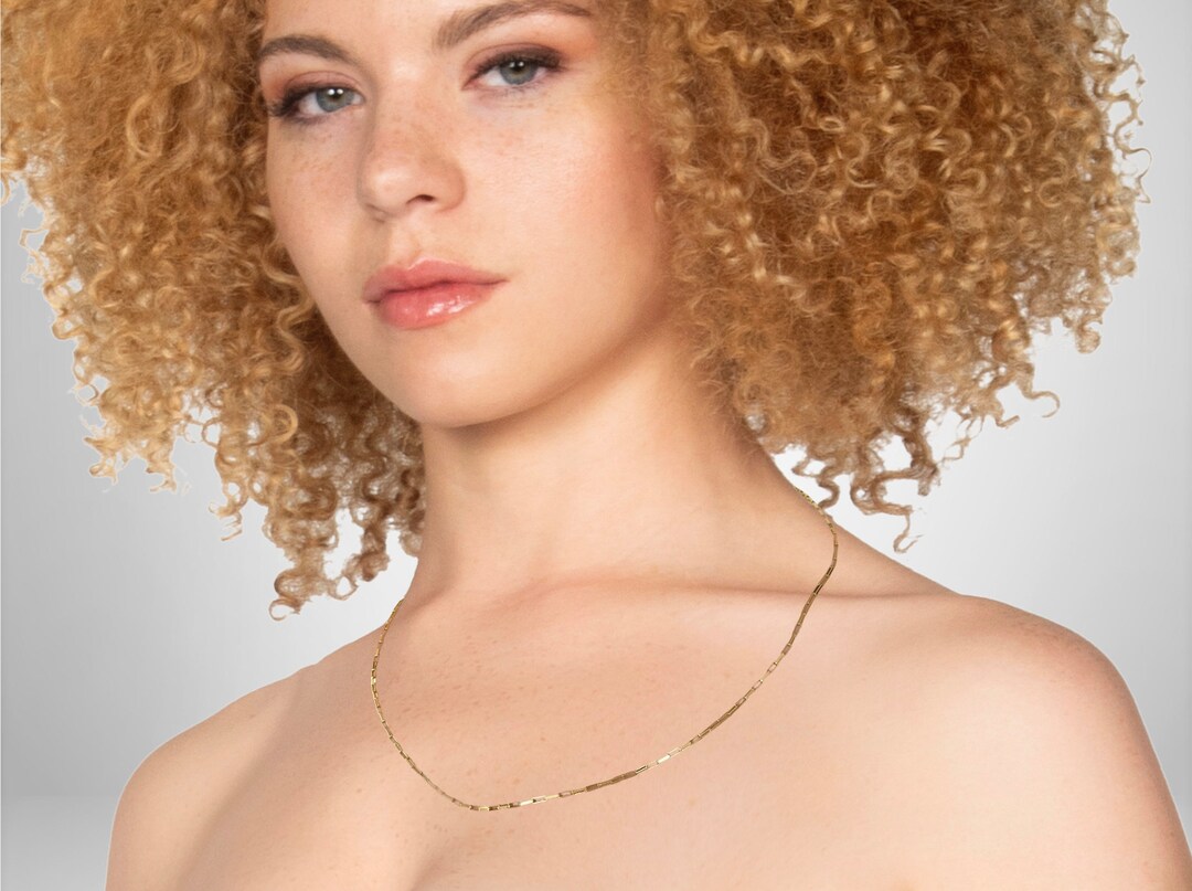14K Gold Filled Venetian Chain Necklace by Cali Findings, Rectangular ...