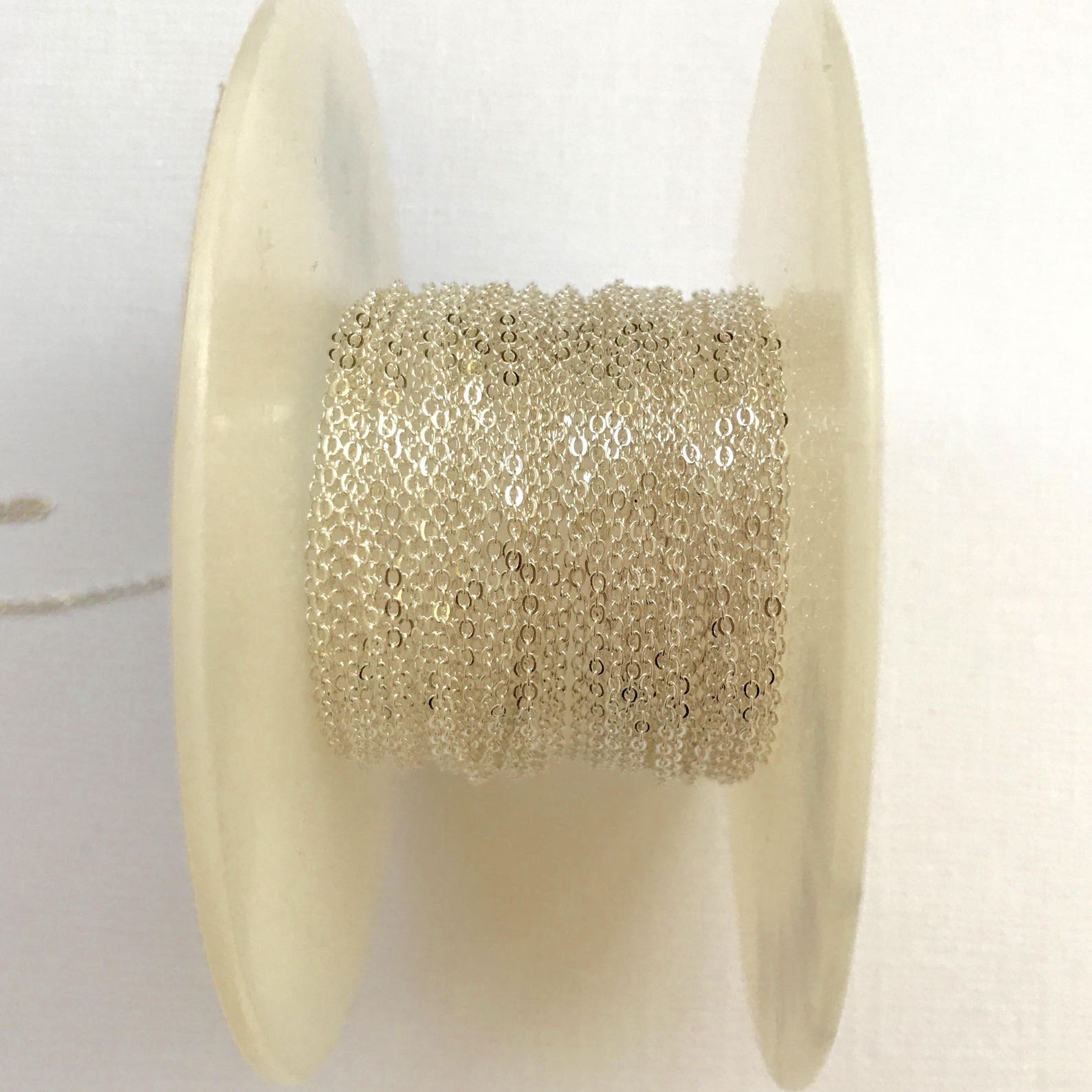 1.1mm Sterling Silver Flat Cable Chain 20 FEET Shiny - Etsy