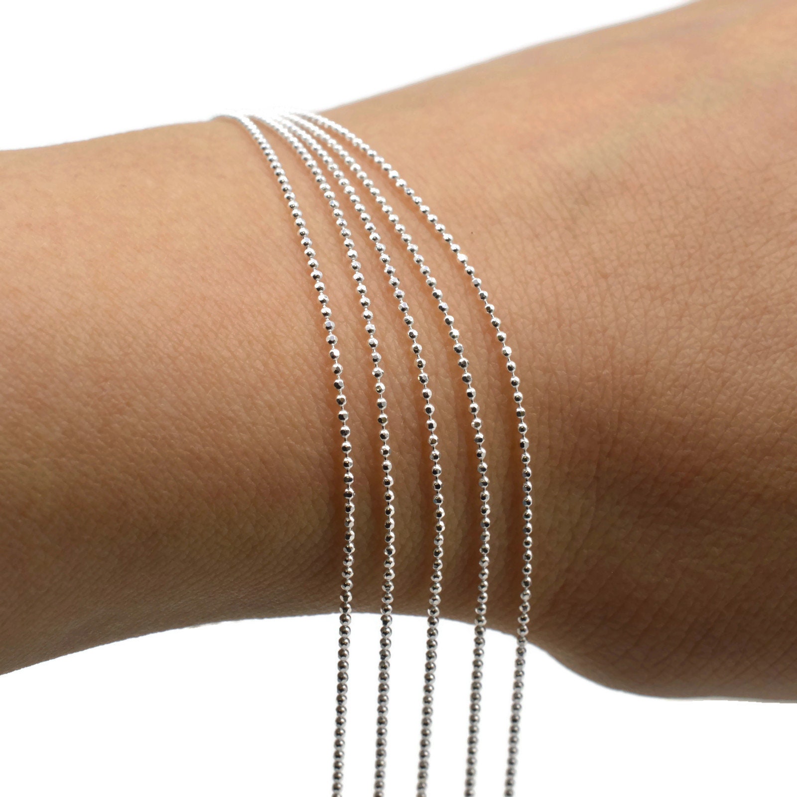 45cm Sterling Silver 1.04mm Ball Chain 45 cm 17.7 inch | Etsy