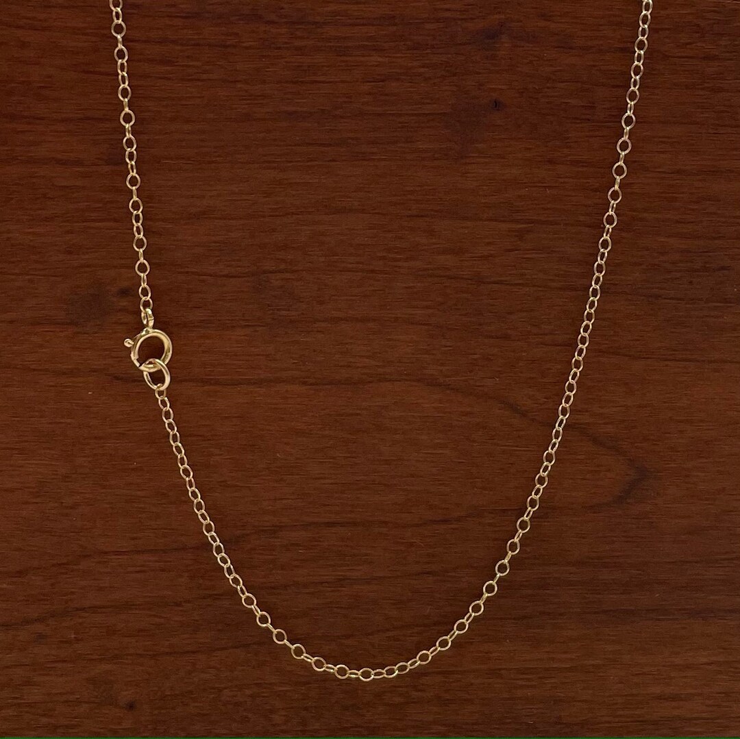 14K Gold Filled 1.5mm Round Cable Chain Necklace, Finished Chain, Made ...