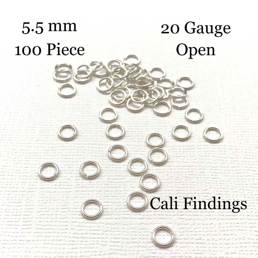5.5mm/ 20g/ 100 Pc Sterling Silver Open Jump Rings, 20 Gauge, 100 ...