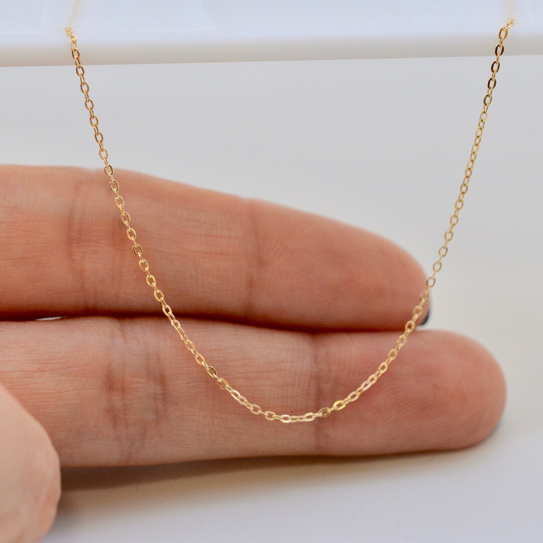 1mm Chain, 14K Gold Filled Collar Chain, Mini Cable Necklace by Cali ...