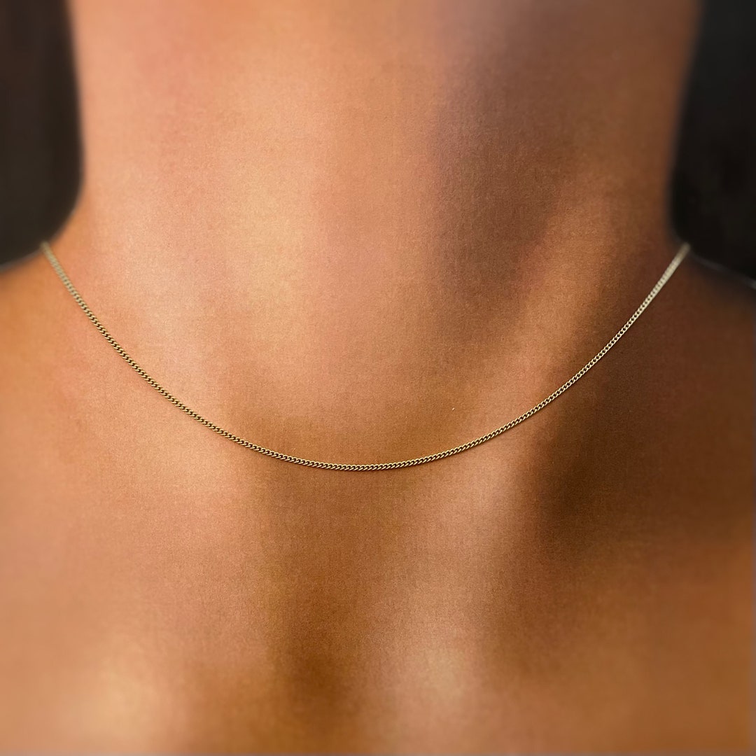 14K Gold Filled Curb Chain Necklace by Cali Findings, Layering Chain ...