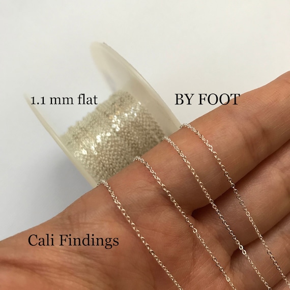 Sterling Silver 1.1mm Flat Cable Chain BY FOOT Soldered | Etsy