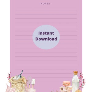 Recipe Page Template, Printable Recipe Pages, Cook Book, Blank Recipe ...