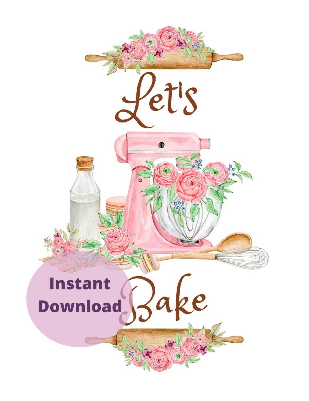 Let's Bake Wall Art/ Wall Art/ Cookie Recipe/ Let's - Etsy