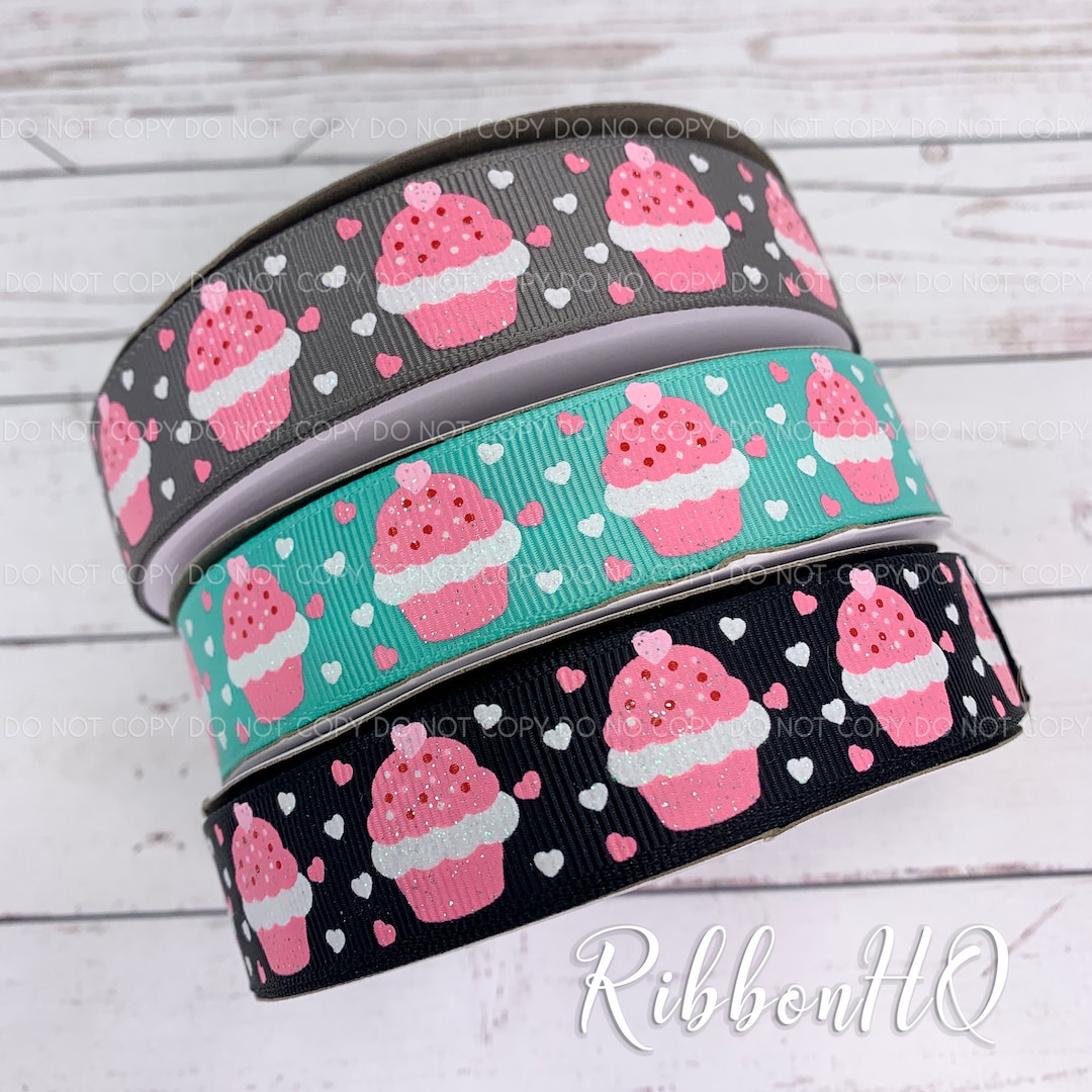 Cupcake Ribbon - 7/8" Grosgrain Ribbon - Baking Ribbon- Valentines ...