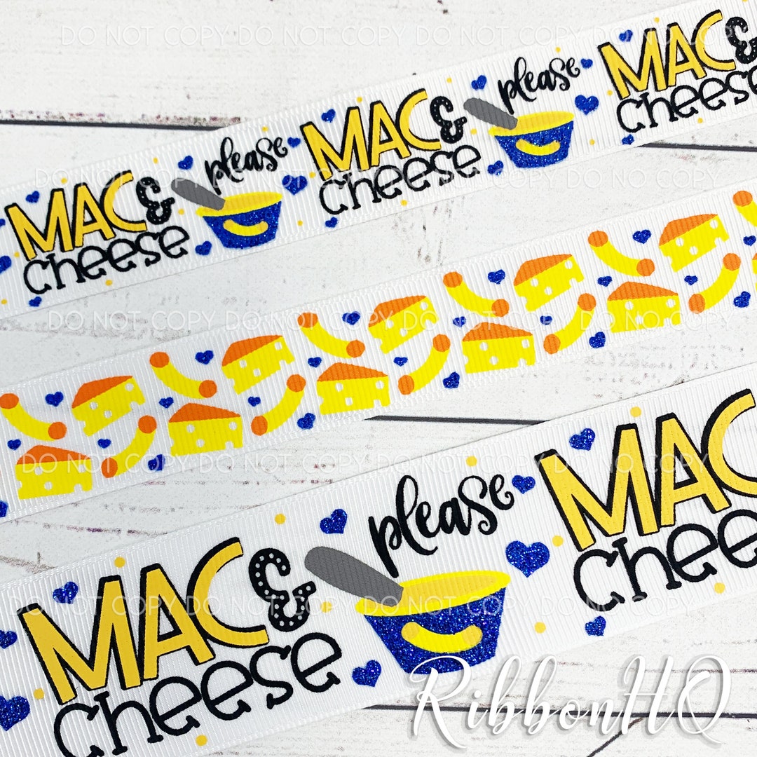 MAC & CHEESE Inspired Heat Transfer-grosgrain Ribbon-food-kids-white ...