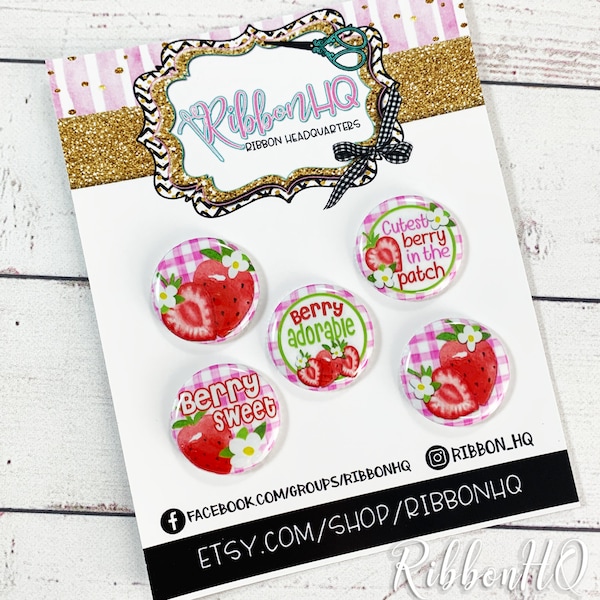 Strawberry Buttons - Etsy