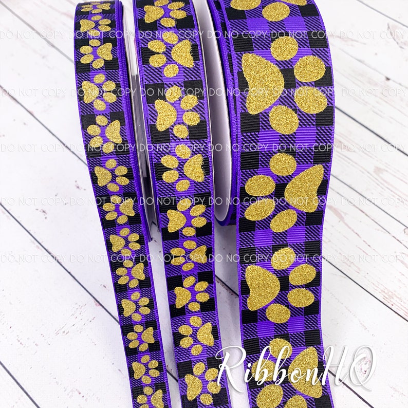 Buffalo Plaid Paw Prints 5/8 and 7/8 and | Etsy