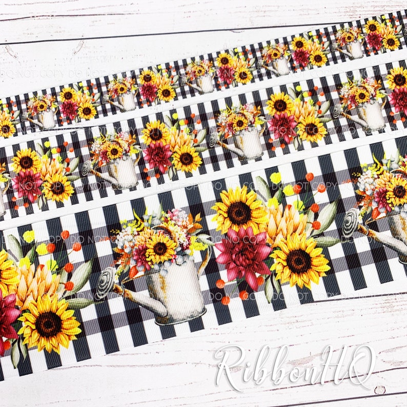 Fall Floral Heat Transfer Sunflowers Buffalo Plaid Farm - Etsy