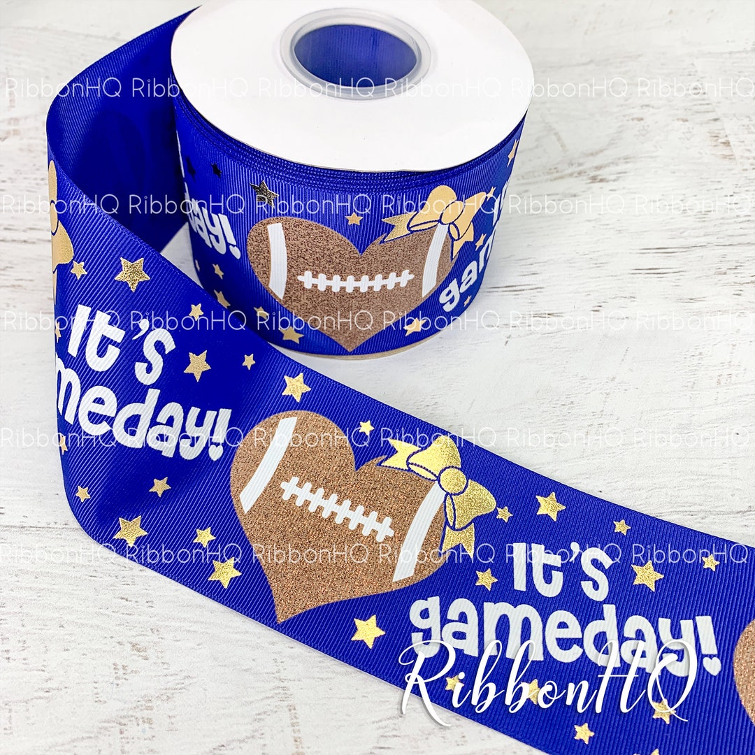 3" Football Ribbon- It's Gameday! Grosgrain Ribbon- Football Teams ...