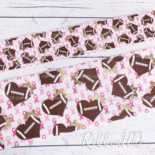 BREAST CANCER AWARENESS Football Helmet Bling Grosgrain Ribbon - Etsy